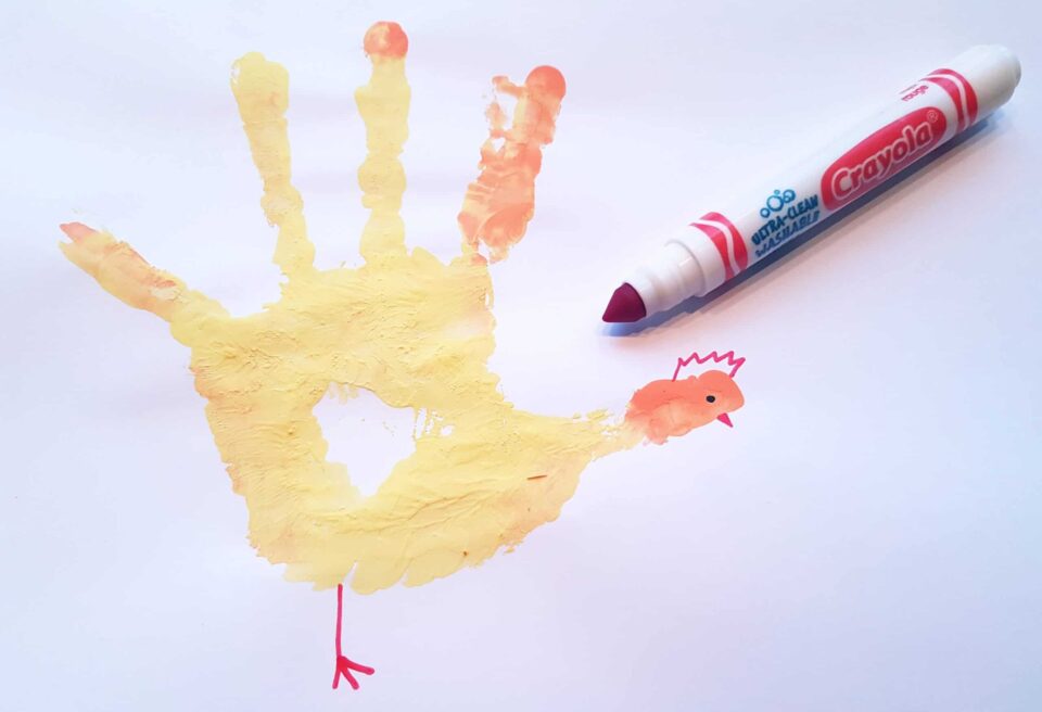 How to Make Your Own Handprint Chicken Craft for Kids - Lil Tigers
