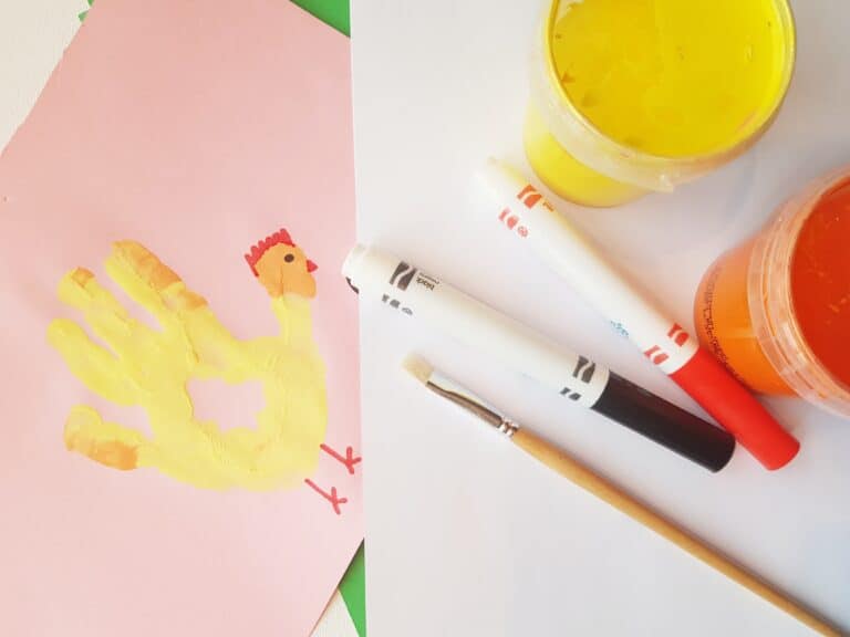 How to Make Your Own Handprint Chicken Craft for Kids - Lil Tigers