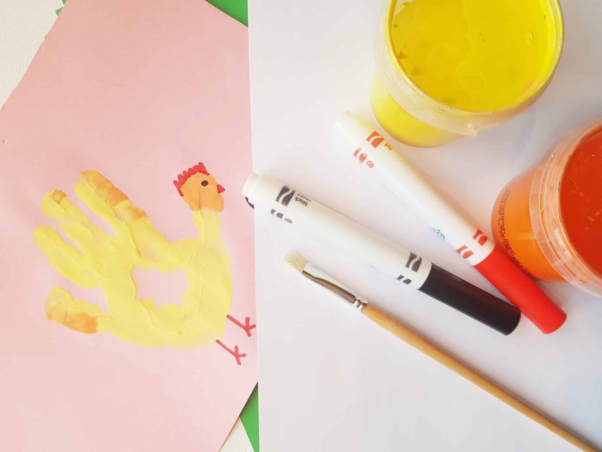 How to Make Your Own Handprint Chicken Craft for Kids - Lil Tigers