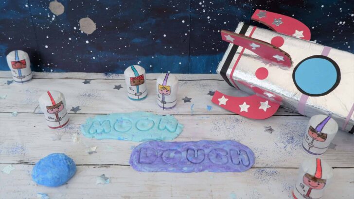 DIY Moon Dough Recipe - DIY Space Sensory Bin - Lil Tigers