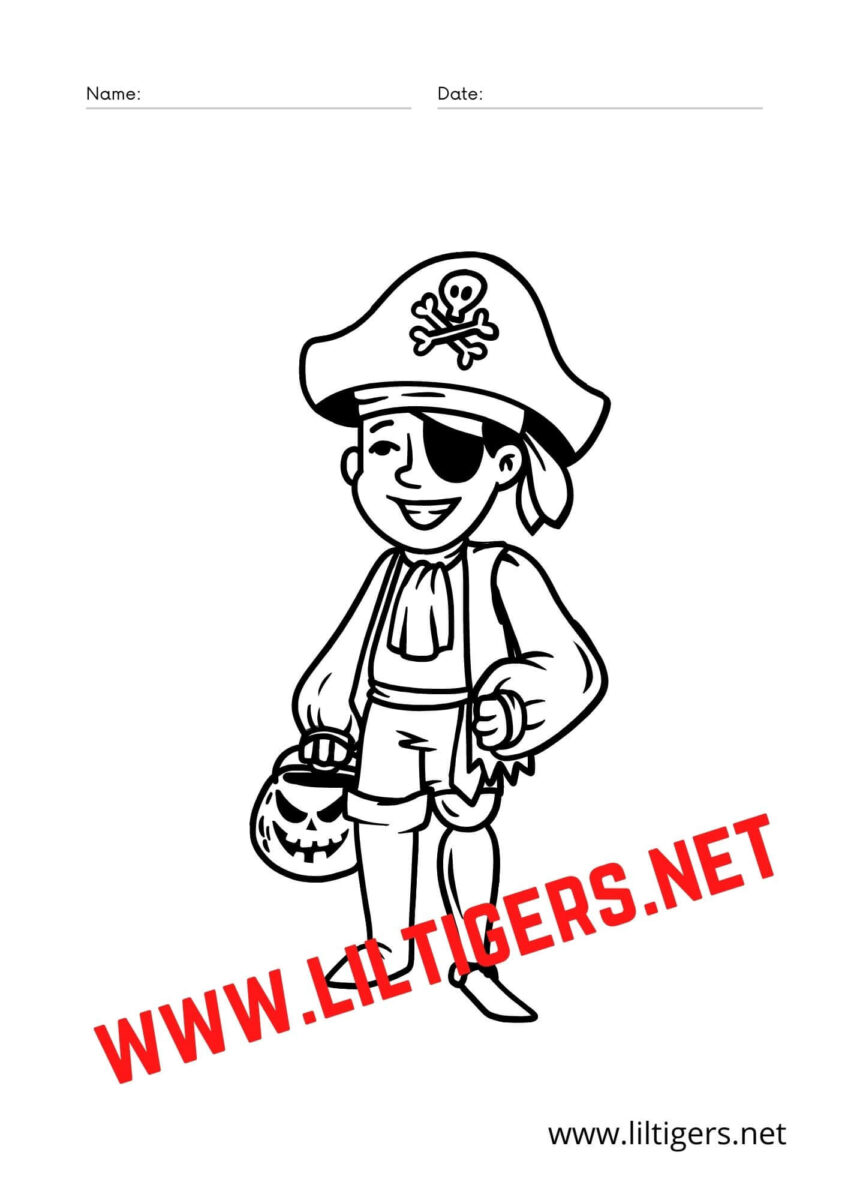 Free Printable Pirate Coloring Pages - Lil Tigers by Lil Tigers