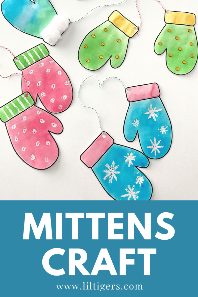 Easy Mitten Craft with Free Printable Mitten Template