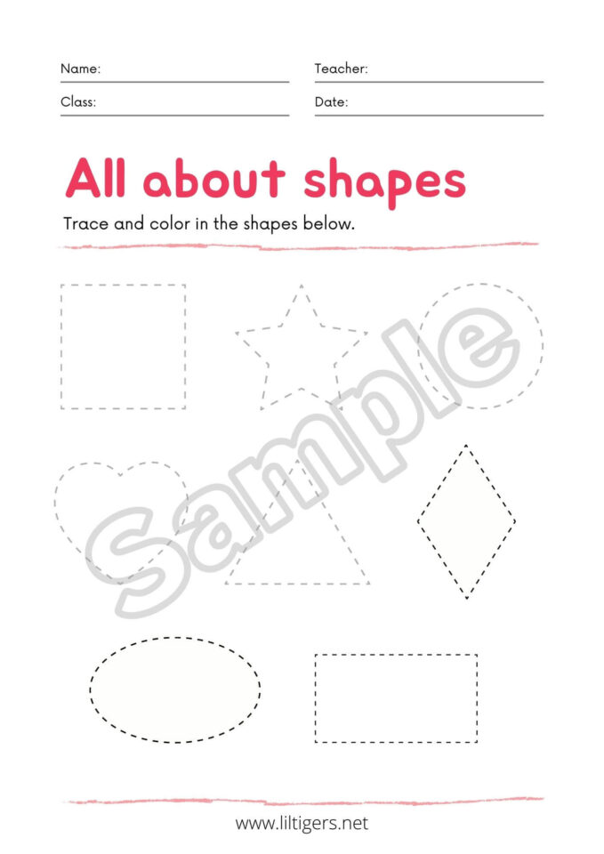Free Printable Shapes Worksheets for Preschoolers - Lil Tigers