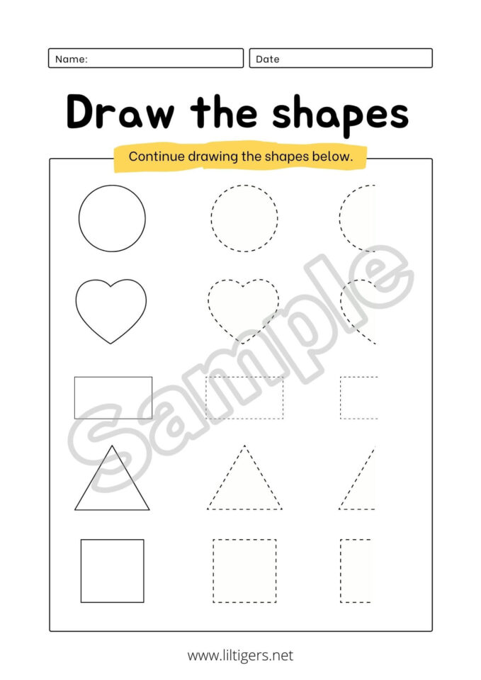 Free Printable Shapes Worksheets for Preschoolers - Lil Tigers