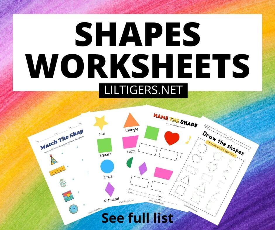 Free Printable Shapes Worksheets for Preschoolers - Lil Tigers