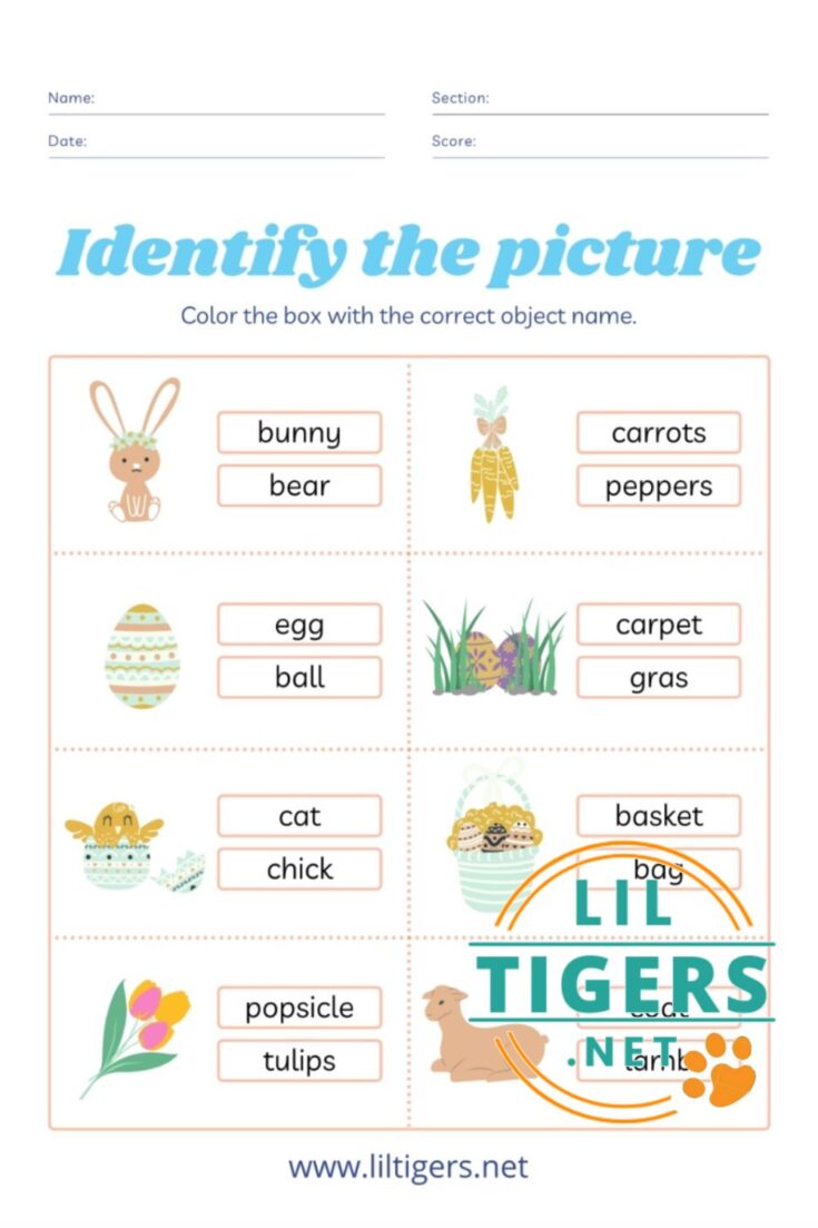 Free Printable Easter Worksheets for Kids - Lil Tigers