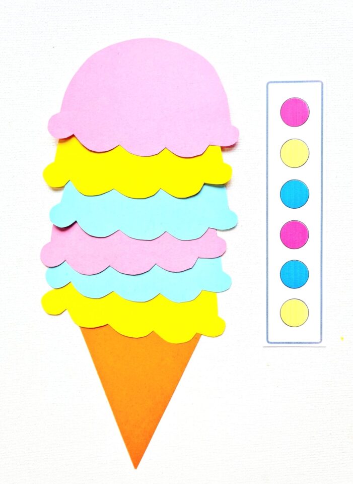 Free Ice Cream Template With Pattern Cards - Lil Tigers
