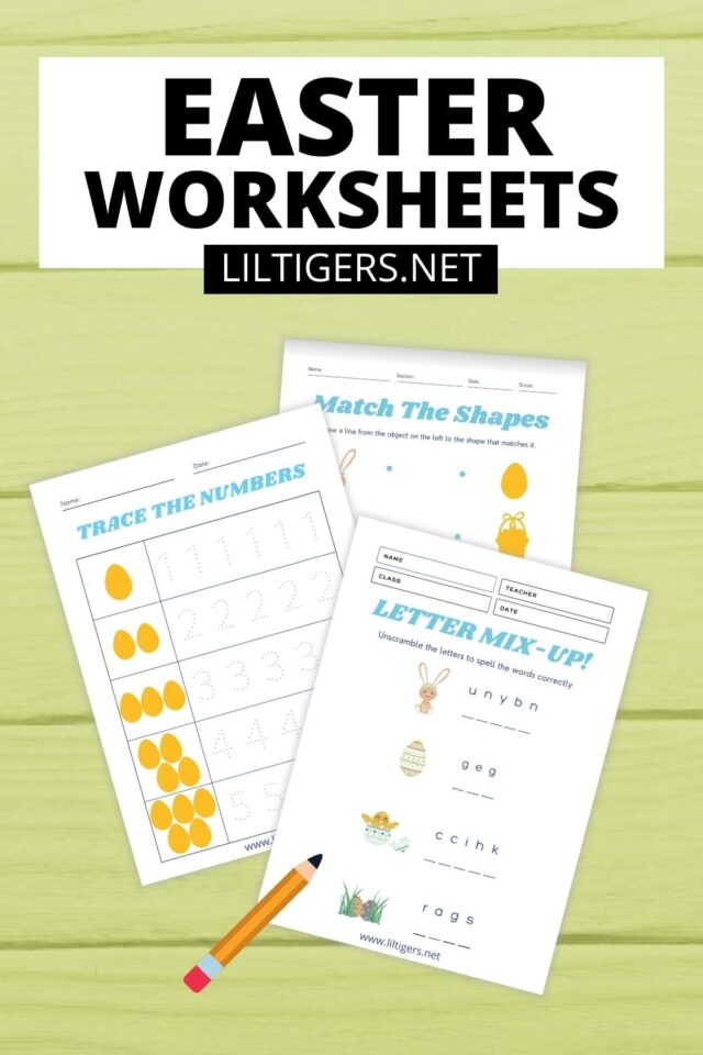 Free Printable Easter Worksheets for Kids - Lil Tigers