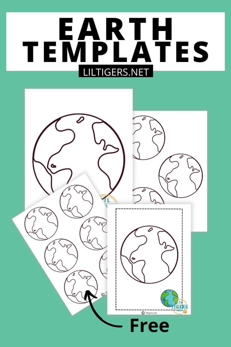 Free Printable Earth Template PDF - Lil Tigers