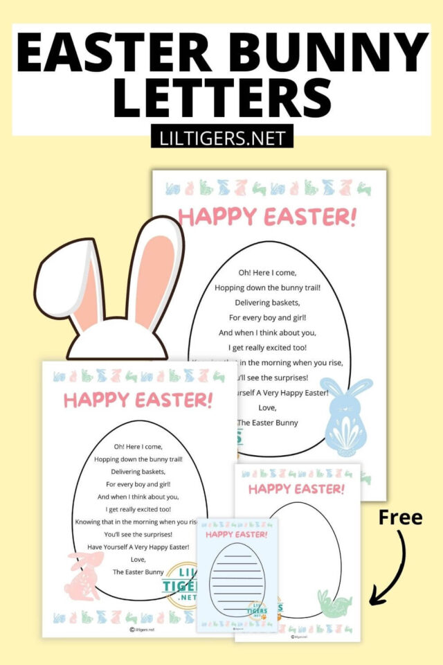 Free Letter from the Easter Bunny Templates - Lil Tigers