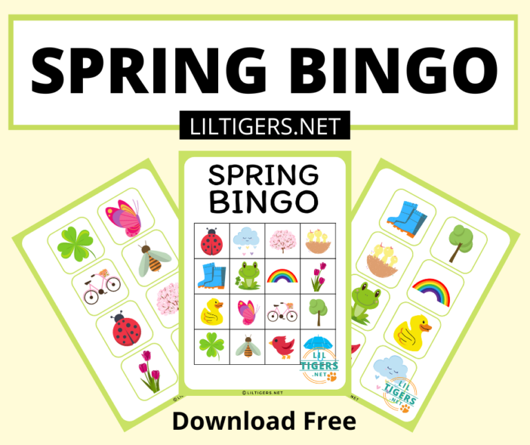 Free Printable Spring Bingo Game - Lil Tigers Lil Tigers