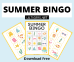 Free Printable Summer Bingo For Kids - Lil Tigers Lil Tigers