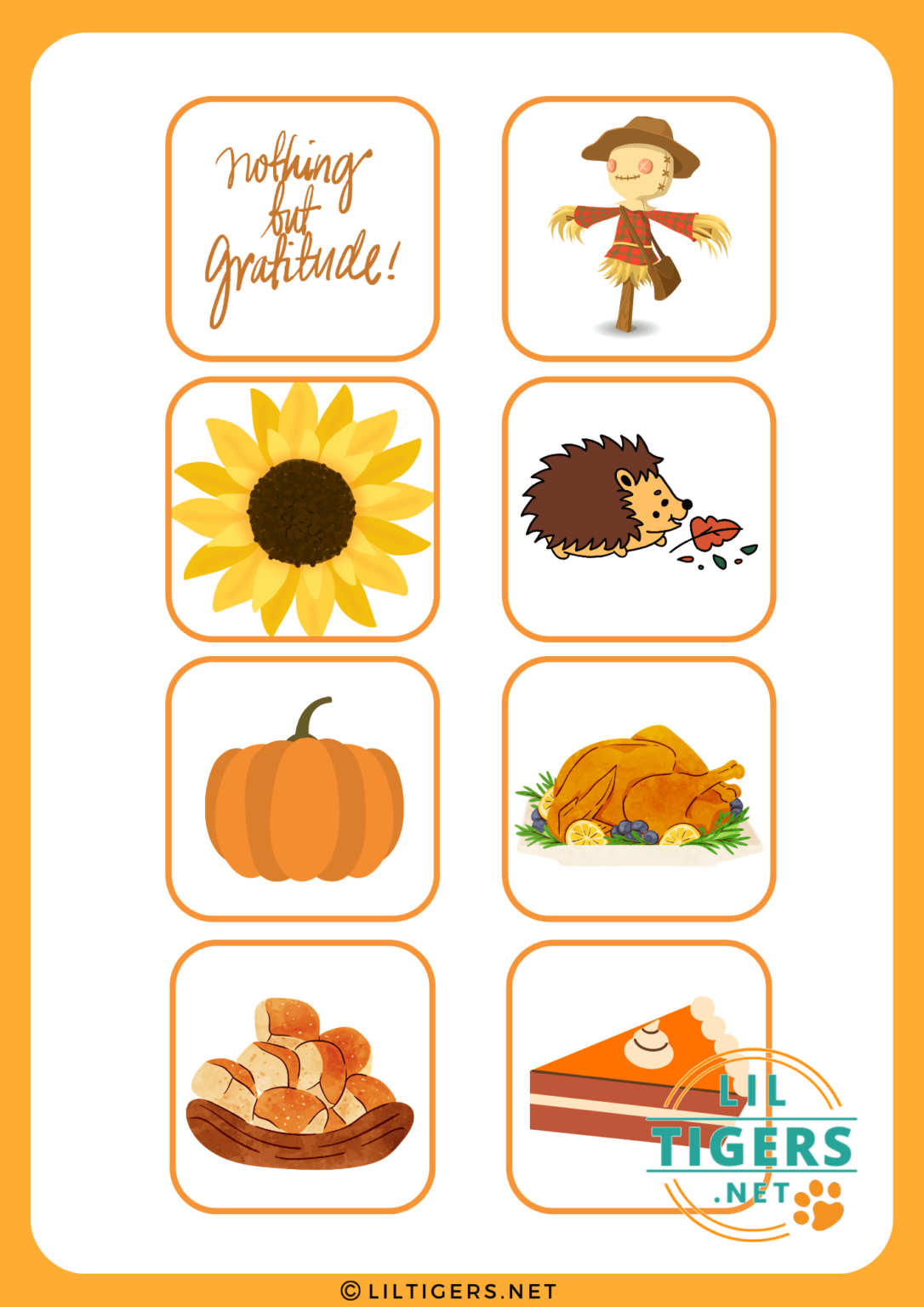Free Printable Thanksgiving Bingo Cards - Lil Tigers