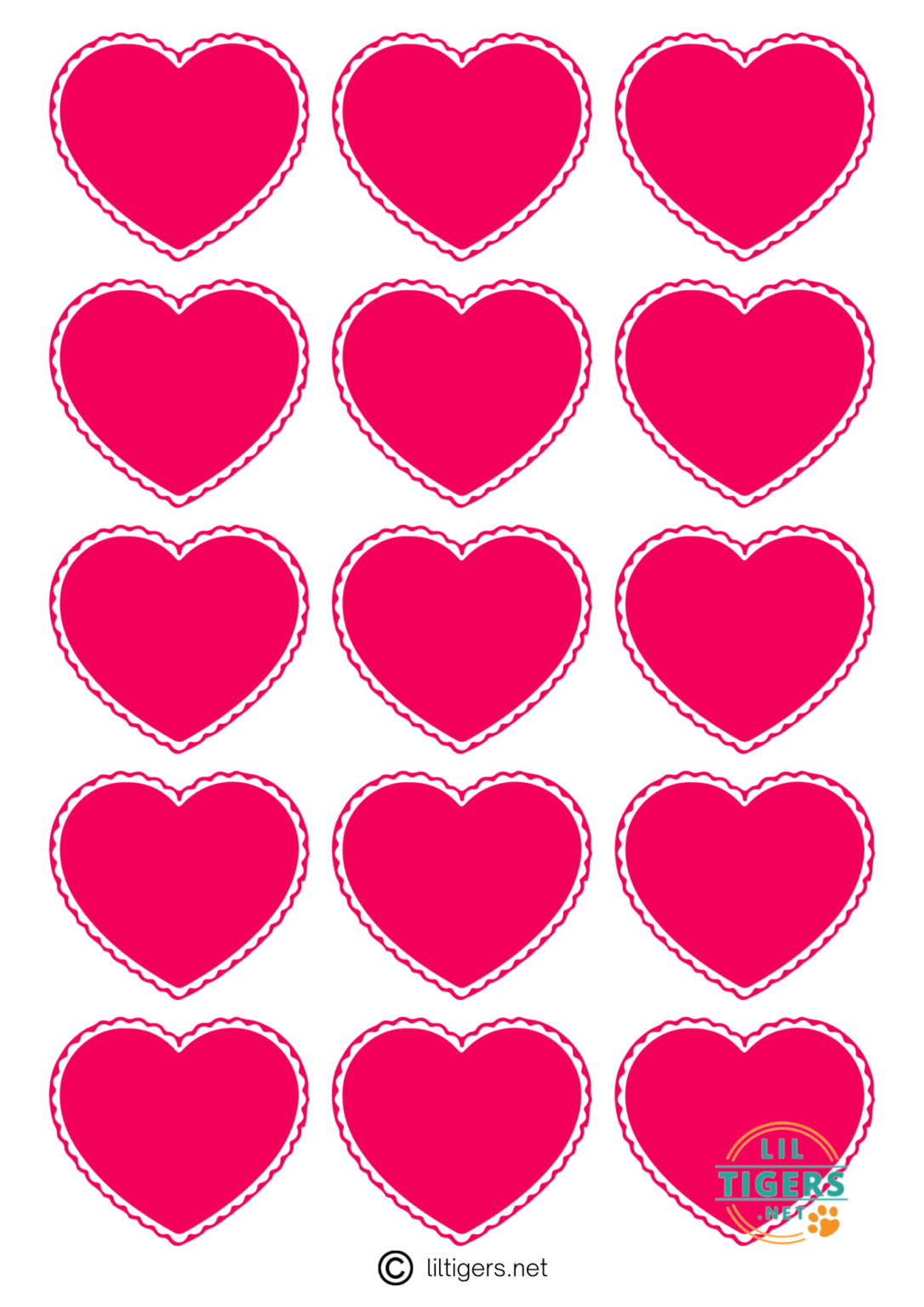 12 Free Printable Red Heart Templates - Lil Tigers Lil Tigers