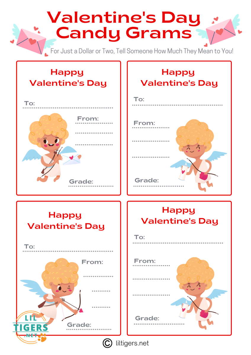 Free Valentine's Day Candy Gram Printables - Lil Tigers Lil Tigers