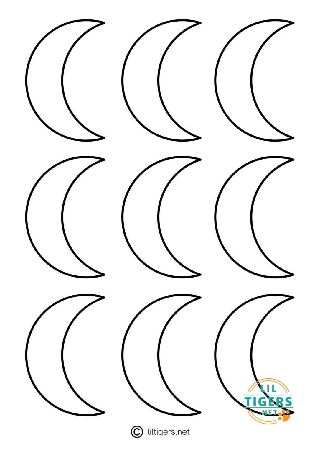 Free Printable Moon Templates - Lil Tigers Lil Tigers