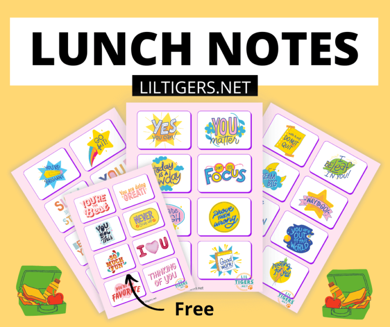 70+ Fun Lunch Box Notes (Free Printables) Lil Tigers