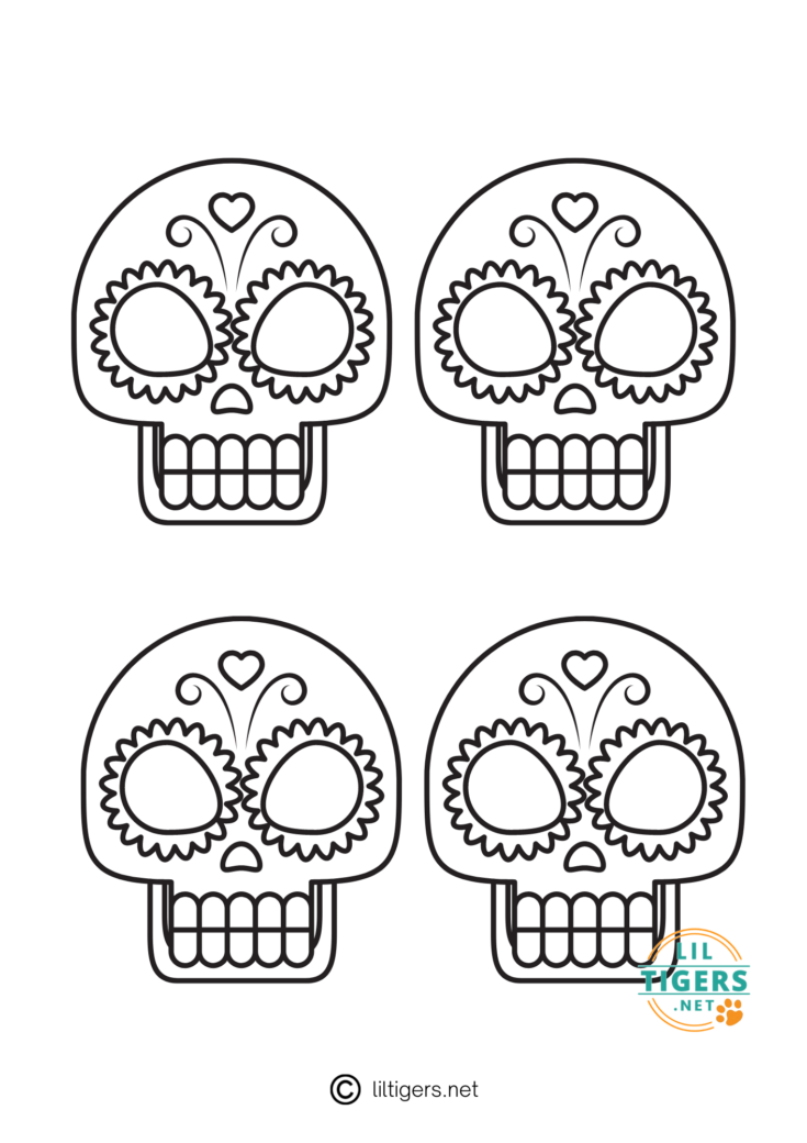 Free Printable Sugar Skull Templates - Lil Tigers