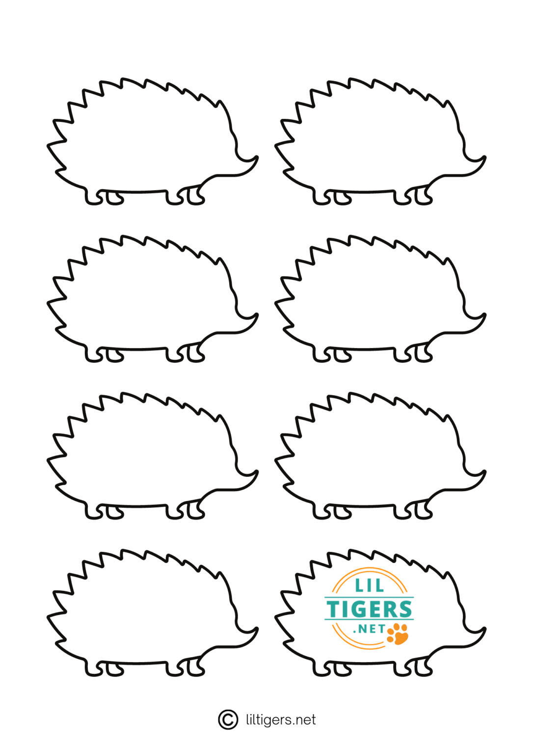 Free Printable Hedgehog Templates - Lil Tigers